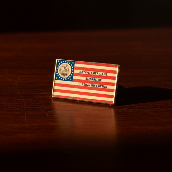 Native Americans Beware / Know Nothing Flag Pin - 1.25" – Deus Vult ...